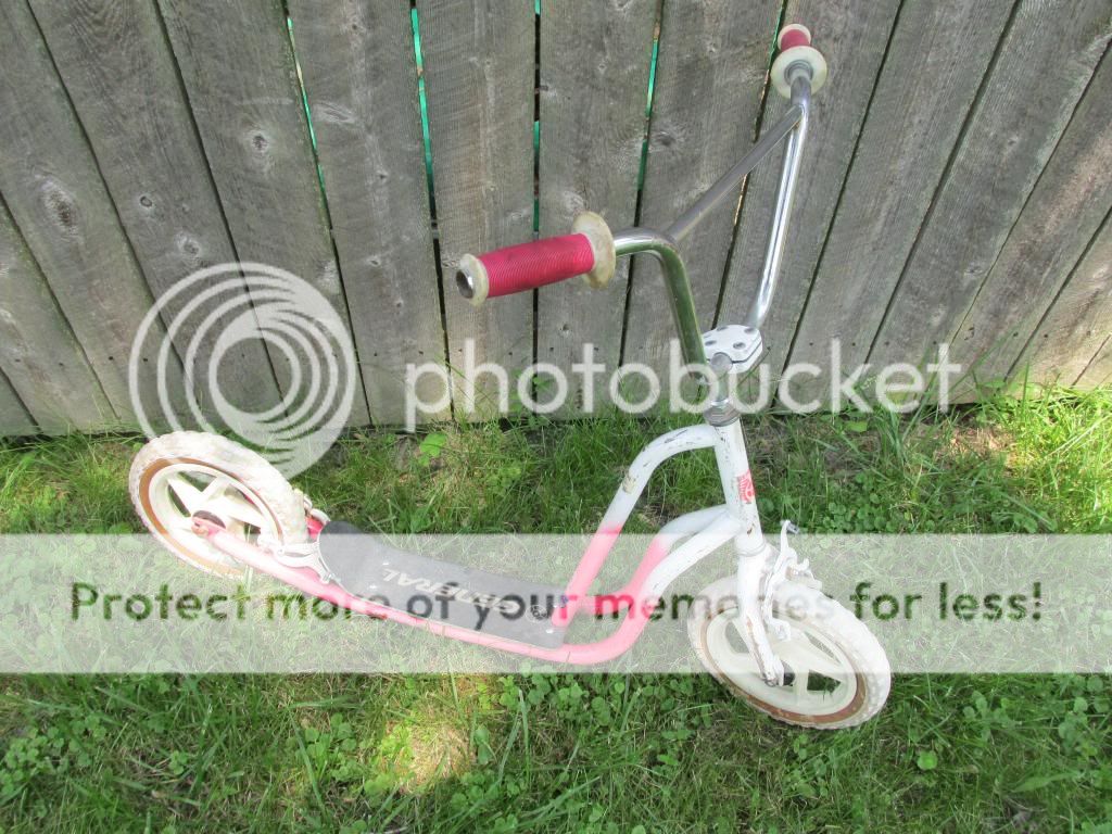 BMXmuseum.com For Sale / 1986 General Sidekick Scooter Pink/White Survivor